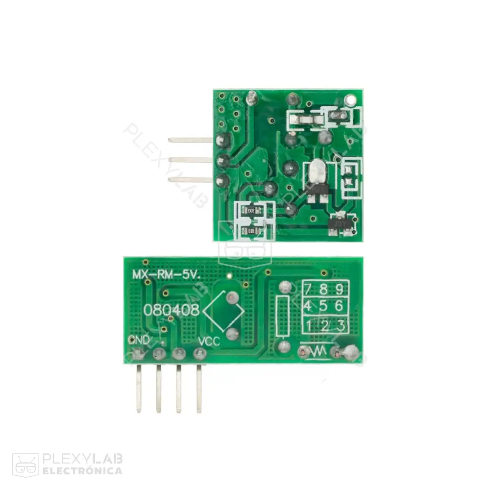 Kit transmisor y receptor de radio frecuencia RF de 433 MHz | PLEXYLAB