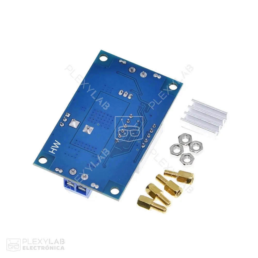 Módulo regulador de voltaje con display Step Down XL4015 5A DC-DC ajustable | PLEXYLAB