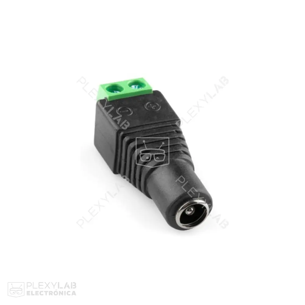 Bornera conector DC 5.5x2.1 mm jack hembra de alimentación | PLEXYLAB