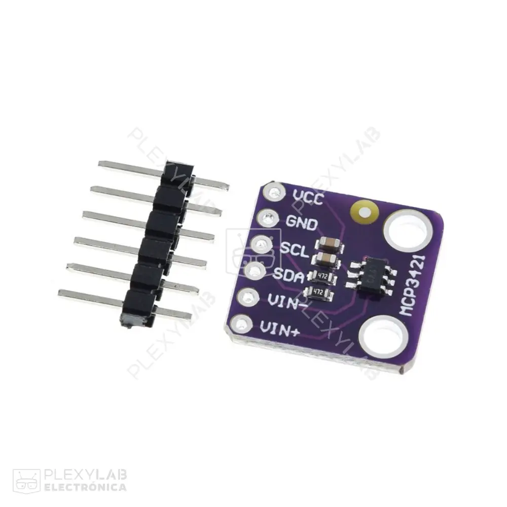 Módulo ADC MCP3421 I2C delta-sigma conversor analógico a digital | PLEXYLAB