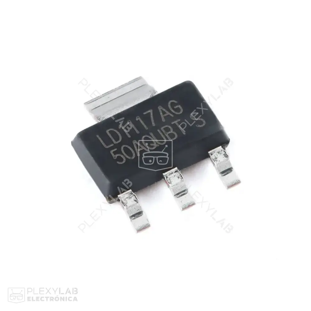 LD1117-5 Regulador de voltaje LDO de 5V 800mA, encapsulado SOT-223 | PLEXYLAB