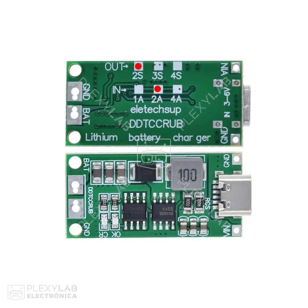 Módulo de carga multi celda CN3302 2S 7.4V para baterías de litio Li-Ion LiPo con conector USB ...