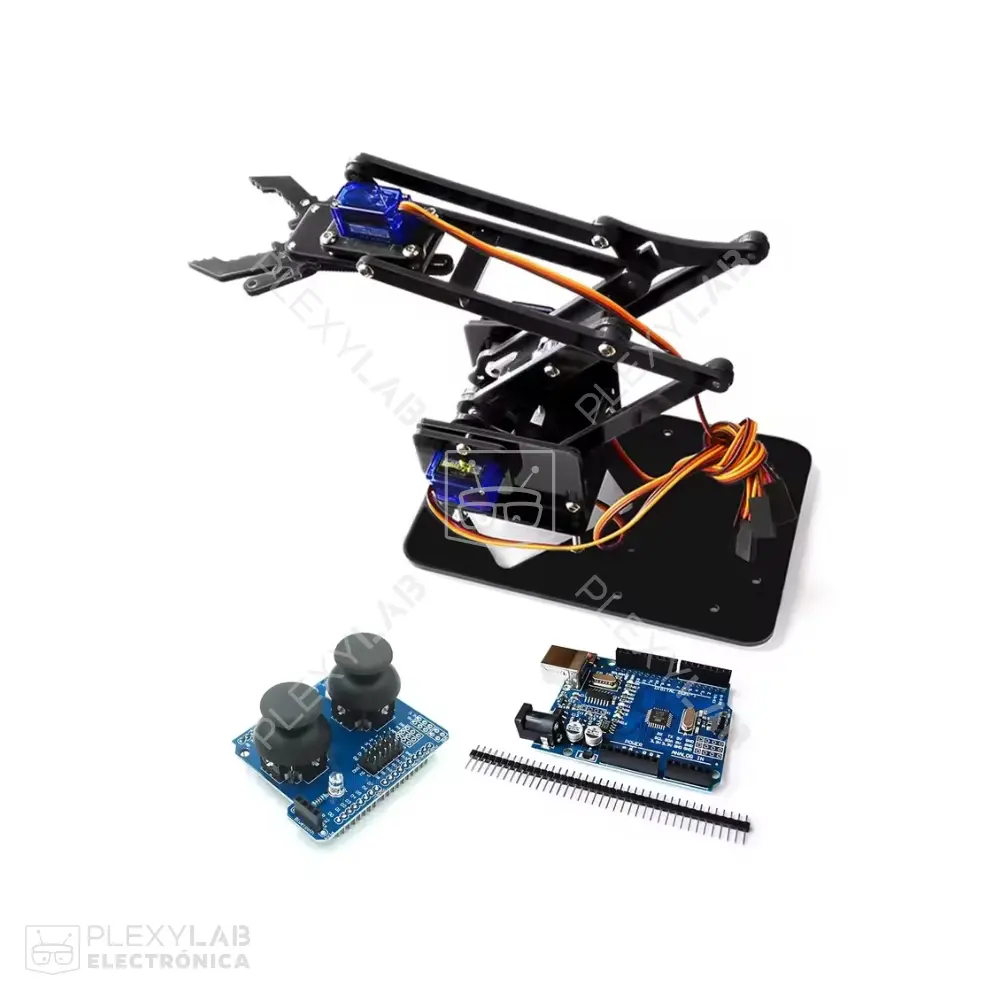 Kit de aprendizaje, brazo robot de acrílico para armar | PLEXYLAB