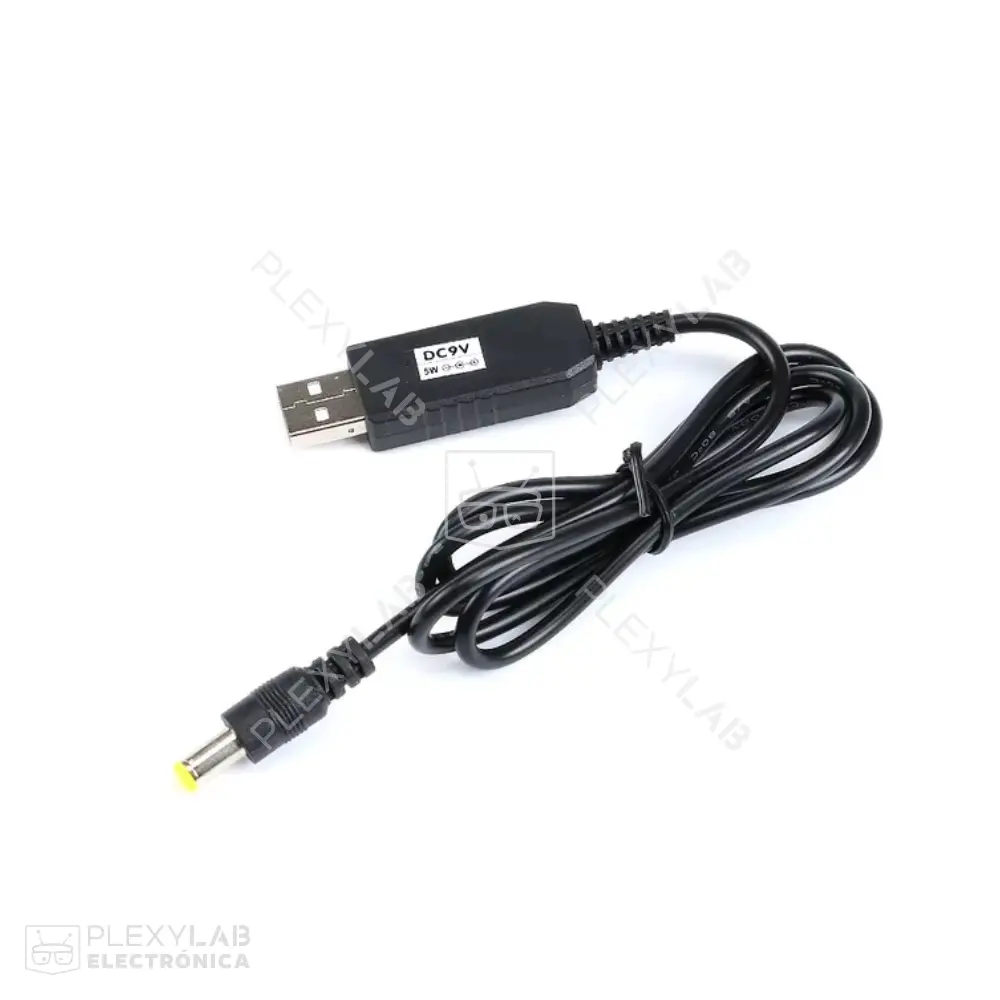 Cable USB con adaptador elevador step up de 5V a 9V Plug de 5.5x2.1 mm ...
